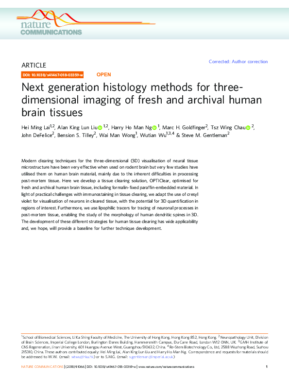 (PDF) Next generation histology methods for three-dimensional imaging ...