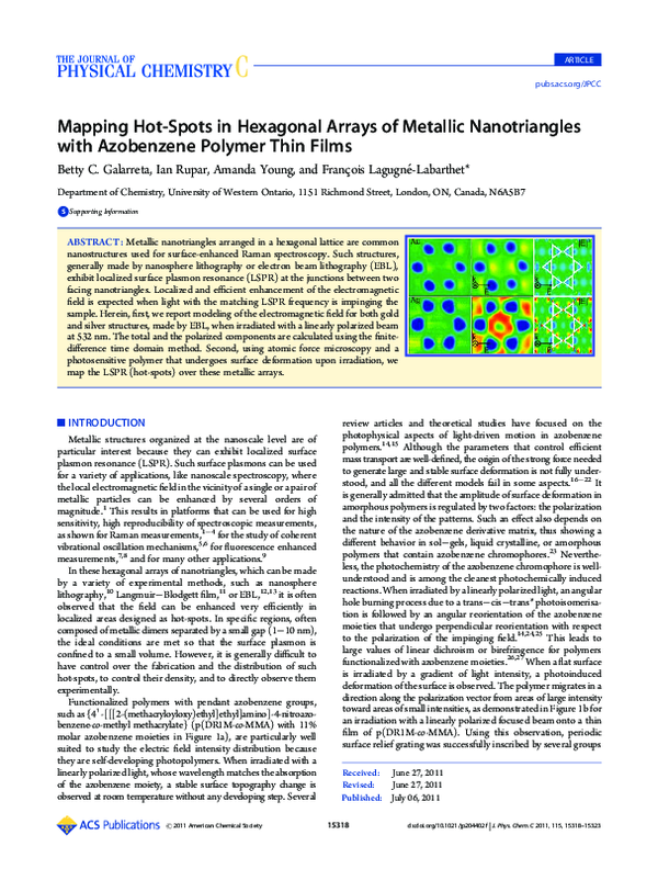 (PDF) Mapping Hot-Spots in Hexagonal Arrays of Metallic Nanotriangles with Azobenzene Polymer ...