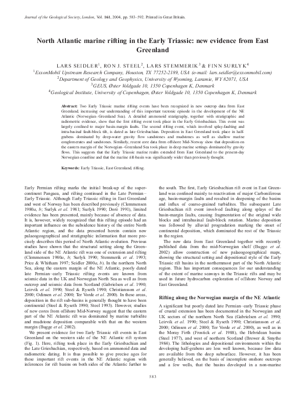 (PDF) North Atlantic marine rifting in the Early Triassic: new evidence ...