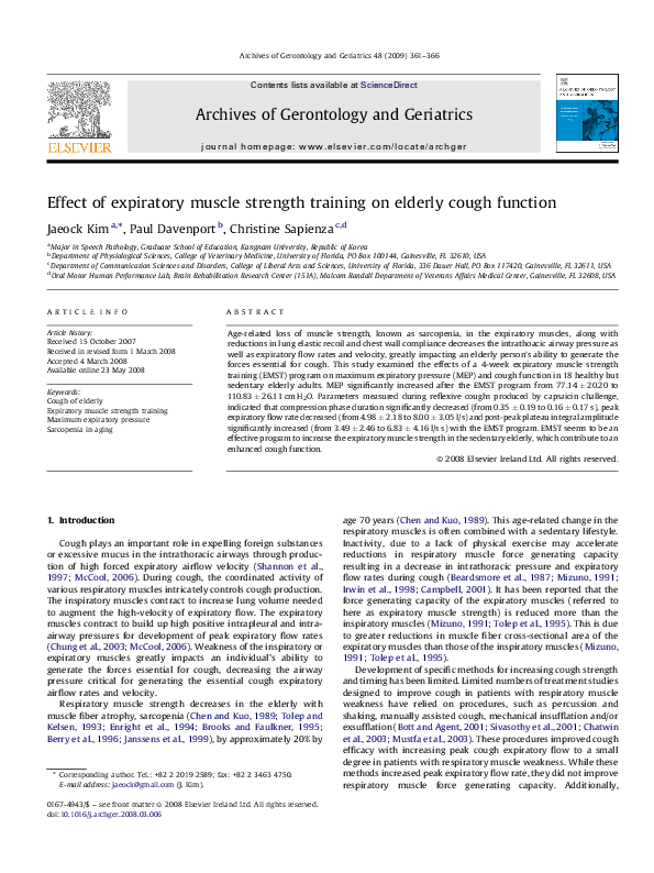 (PDF) Effect of expiratory muscle strength training on elderly cough ...
