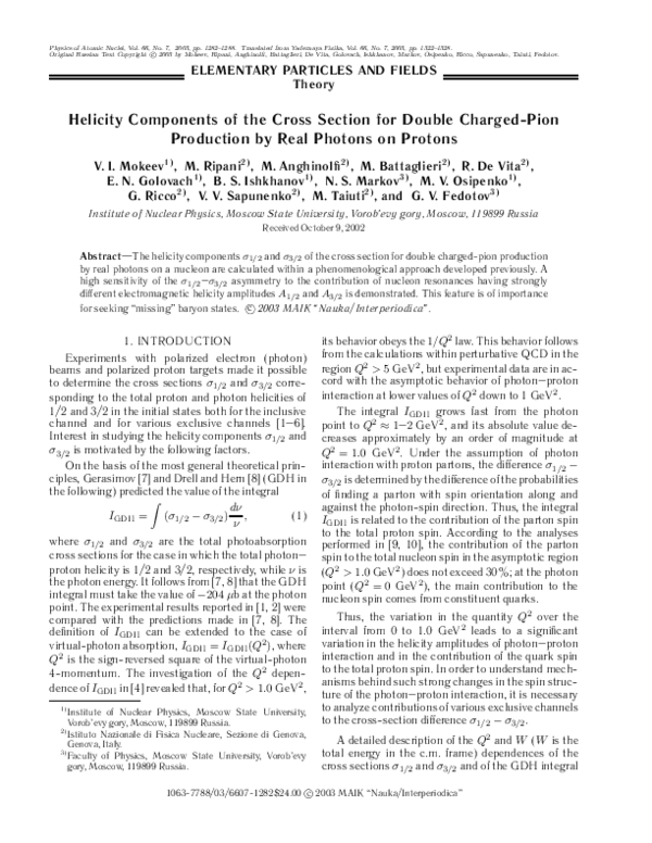 (PDF) Helicity components of the cross section for double charged-pion ...
