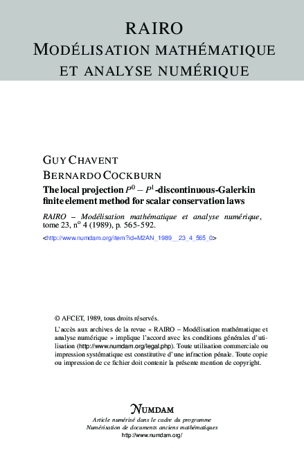 (PDF) The local projection $P^0-P^1$-discontinuous-Galerkin finite ...