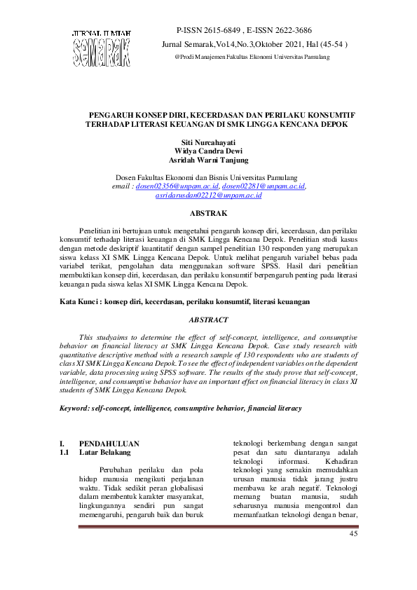 (PDF) Pengaruh Konsep Diri Kecerdasan Dan Perilaku Konsumtif Terhadap Literasi Keuangan DI SMK ...