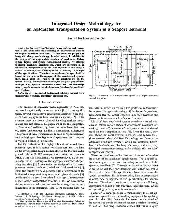 (PDF) Integrated Design Methodology for an Automated Transportation ...