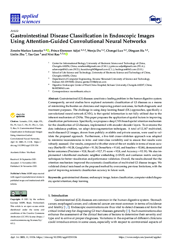 Pdf Gastrointestinal Disease Classification In Endoscopic Images Using Attention Guided