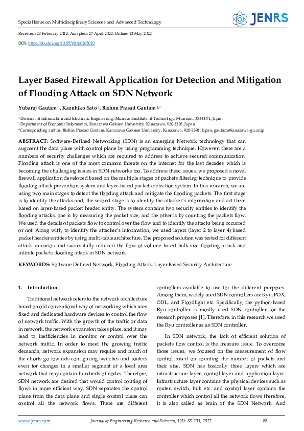 (PDF) Layer Based Firewall Application for Detection and Mitigation of ... (PDF) Layer Based Firewall Application for Detection and Mitigation of ...