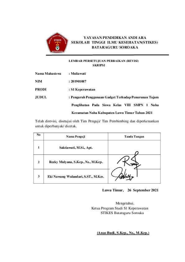 (PDF) Lembar Revisi Skripsi