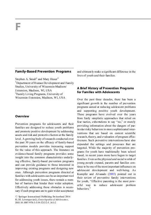 (PDF) Family-Based Prevention Programs