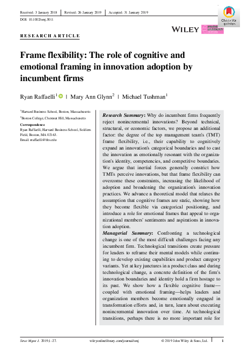 (PDF) Frame flexibility: The role of cognitive and emotional framing in ...