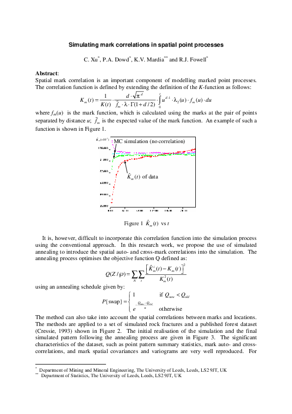 (PDF) Simulating mark correlations in spatial point processes