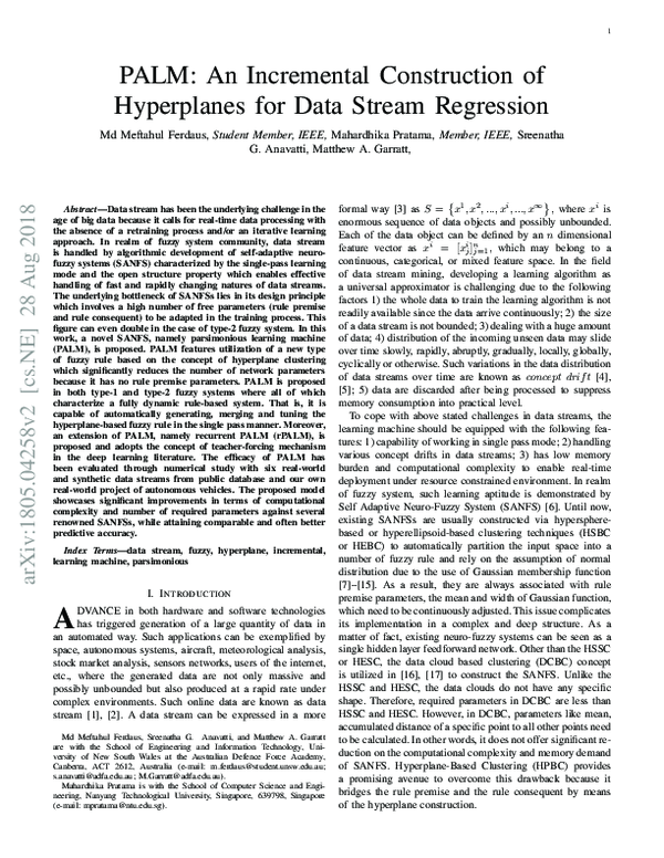 (PDF) PALM: An Incremental Construction of Hyperplanes for Data Stream Regression | Md Meftahul ...