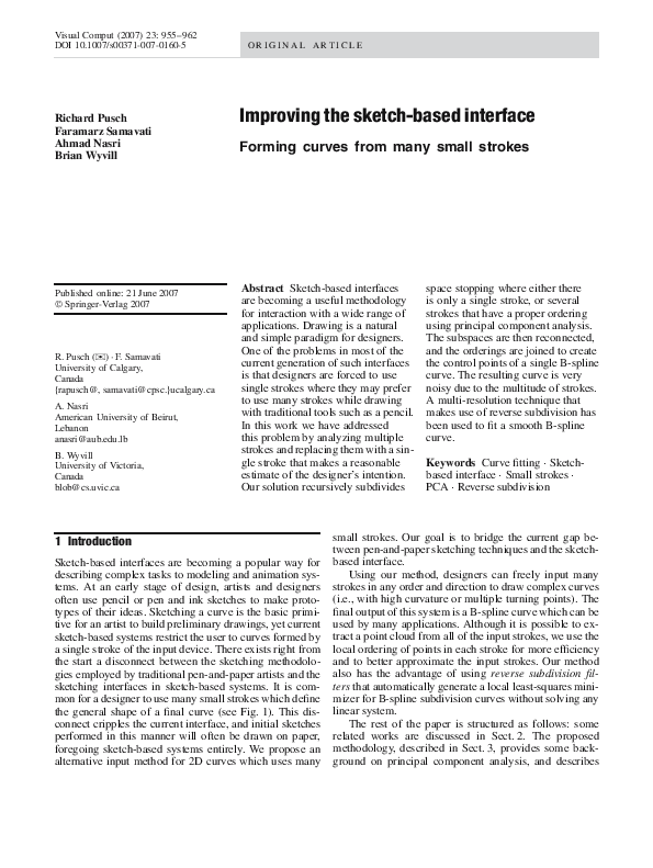 (PDF) Improving the sketch-based interface
