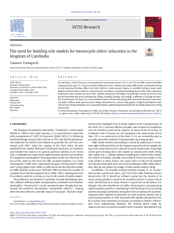 (PDF) The need for building role models for motorcycle riders ...