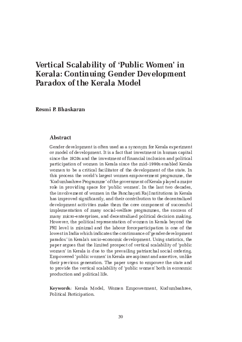 (PDF) Vertical Scalability of 'Public Women' in Kerala: Continuing ...