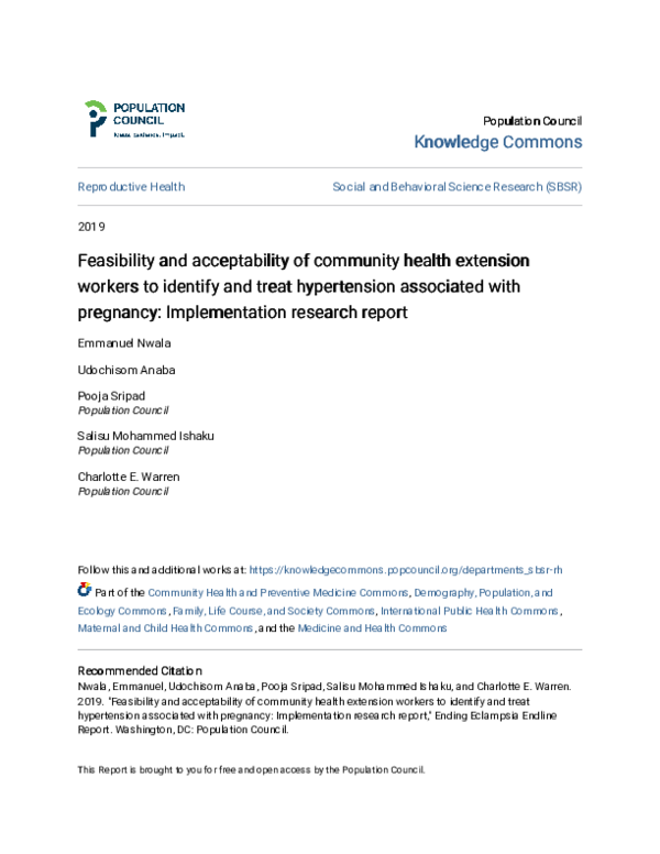 (PDF) Feasibility and acceptability of community health extension ...