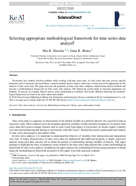 Pdf Selecting Appropriate Methodological Framework For Time Series