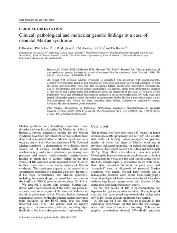 (PDF) Clinical, pathological and molecular genetic findings in a case ...