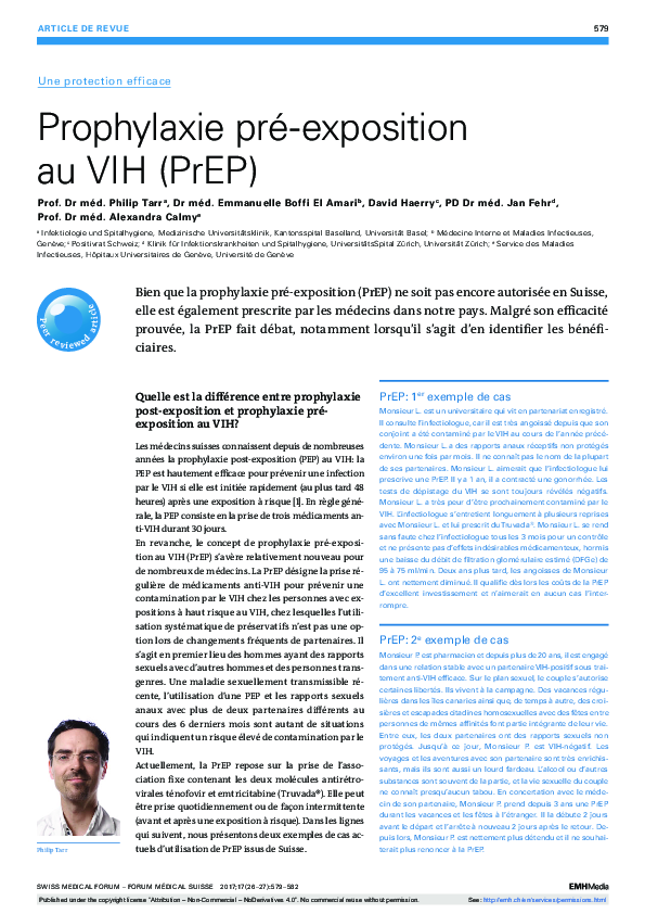 (PDF) Prophylaxie pré-exposition au VIH (PrEP)