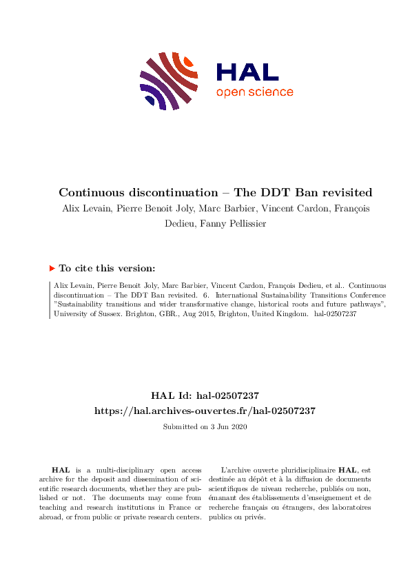 (PDF) Continuous discontinuation – The DDT Ban revisited