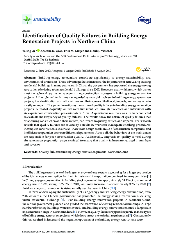 (PDF) Identification of Quality Failures in Building Energy Renovation ...