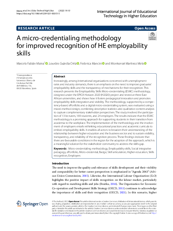 (PDF) Micro-Credentialing for Higher Ed Employability
