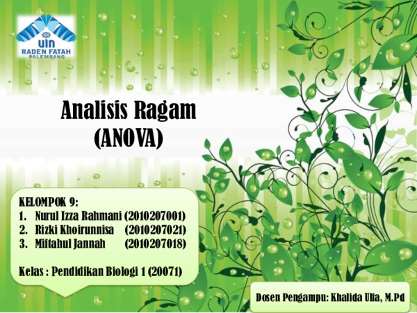 (PDF) PPT Statistika Pendidikan Kelompok 9 ANOVA