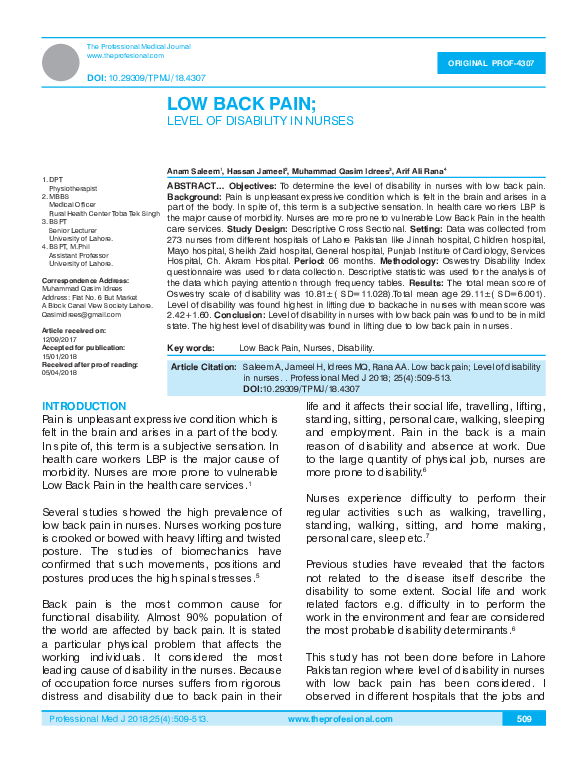 (PDF) Low Back Pain