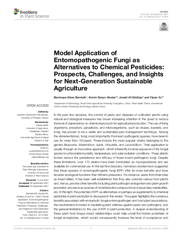 (PDF) Fungi used for pest management in crop production | Che Deer ...