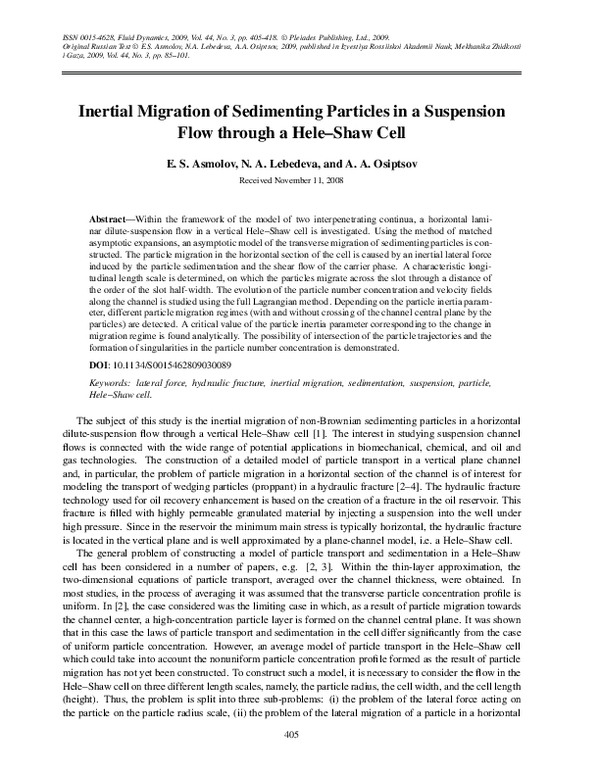 (PDF) Inertial migration of sedimenting particles in a suspension flow ...