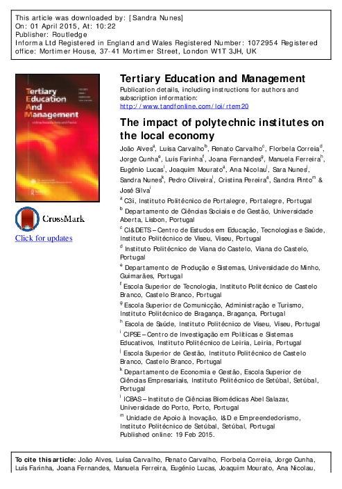 (PDF) The impact of polytechnic institutes on the local economy