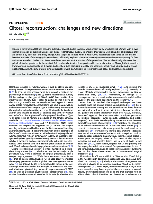 (PDF) Clitoral reconstruction: challenges and new directions