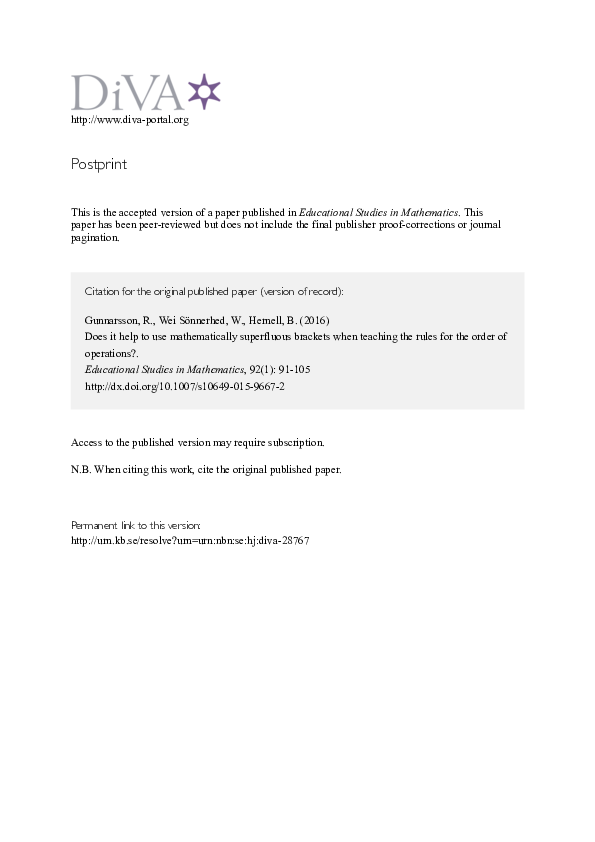 (PDF) Does it help to use mathematically superfluous brackets when ...