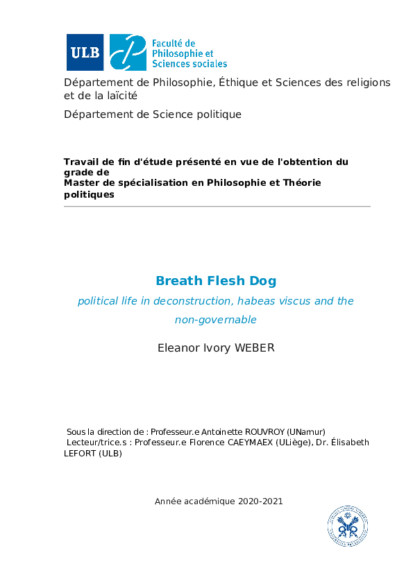 (PDF) "Breath Flesh Dog: political life in deconstruction, habeas ...