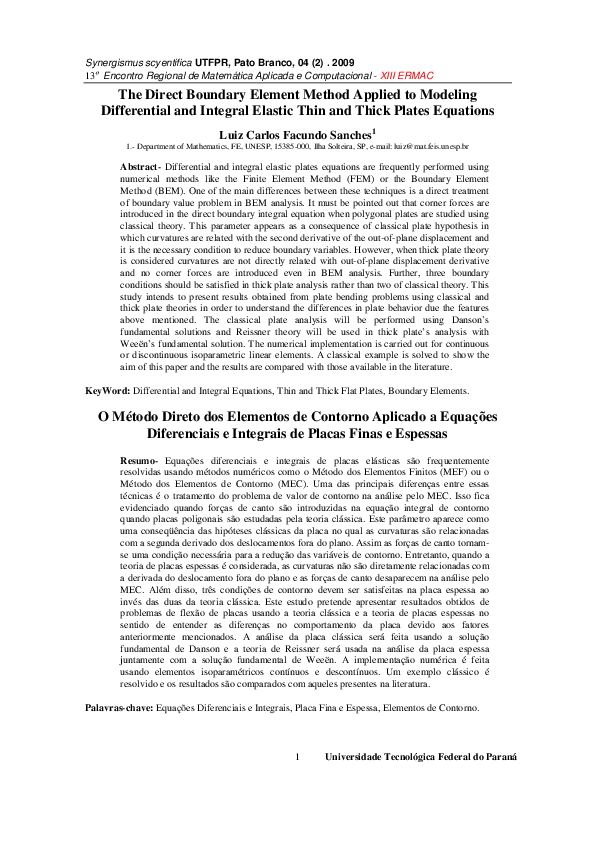 (PDF) The Direct Boundary Element Method Applied to Modeling ...