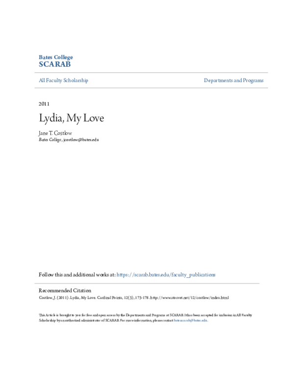(PDF) Lydia, My Love
