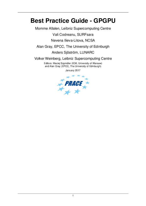 (PDF) Best Practice Guide - GPGPU
