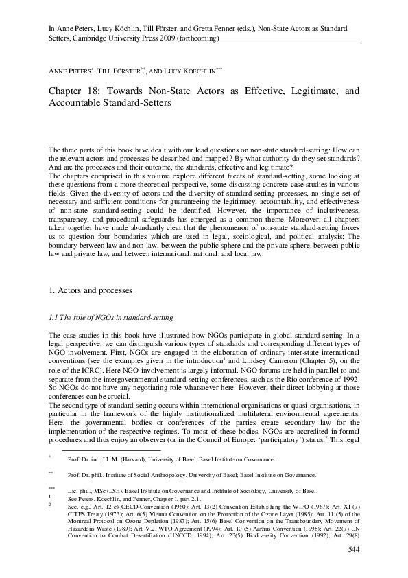 (PDF) Towards non-state actors as effective, legitimate, and ...