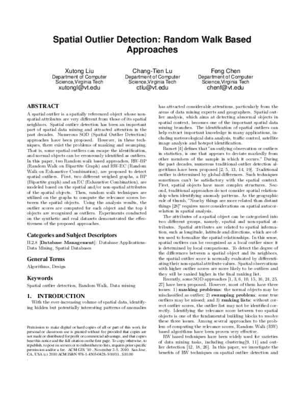 (PDF) Spatial outlier detection