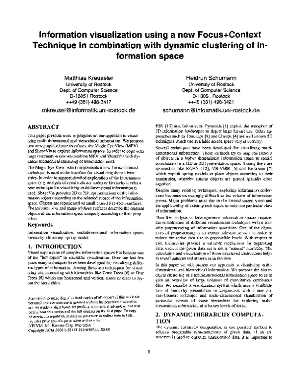 (PDF) Information visualization using a new focus+context technique in combination with dynamic ...