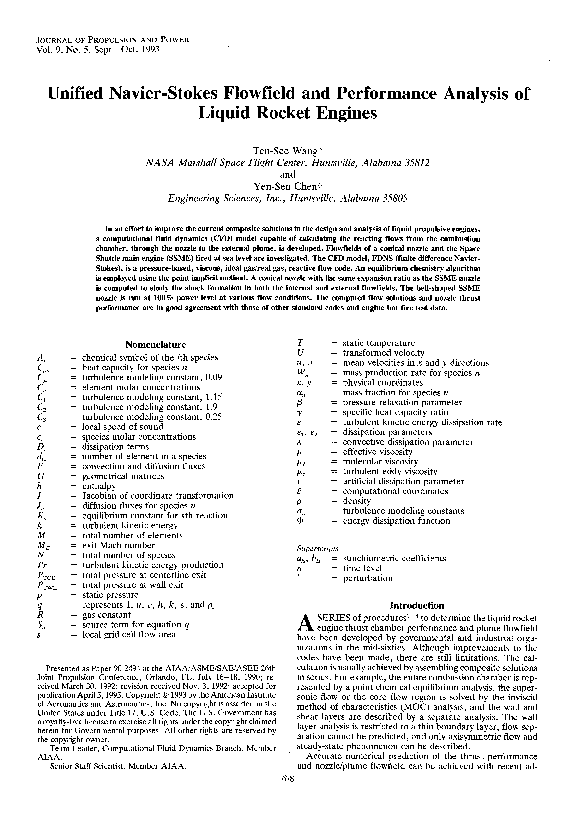 (PDF) Unified Navier-Stokes flowfield and performance analysis of ...