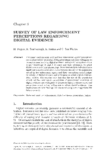 (PDF) Survey of Law Enforcement Perceptions Regarding Digital Evidence