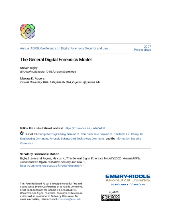 (PDF) The General Digital Forensics Model
