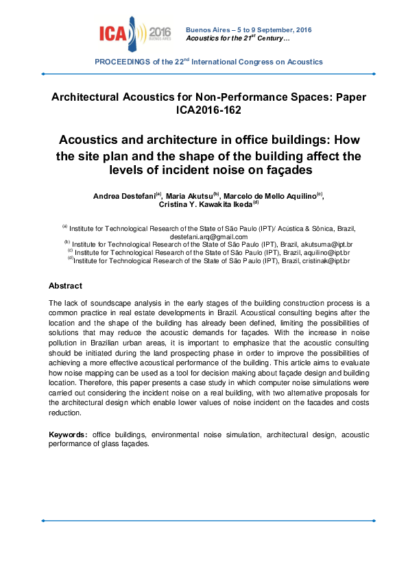 (PDF) Architectural Acoustics for Non-Performance Spaces : Paper ICA ...