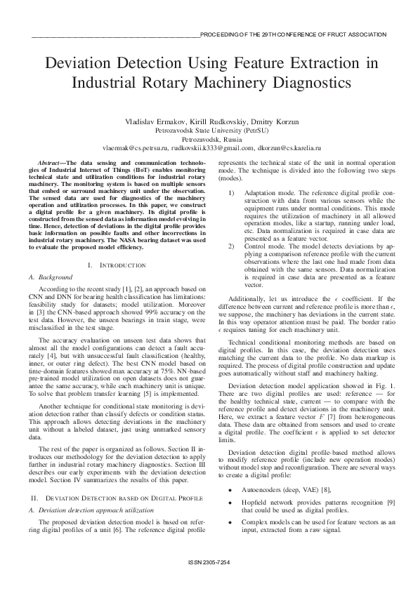 (PDF) Deviation Detection in Rotary Machinery Diagnostics