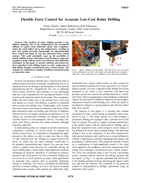 (PDF) Flexible Force Control for Accurate Low-Cost Robot Drilling