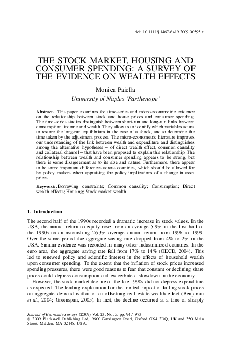 (PDF) The Stock Market, Housing and Consumer Spending: A Survey of the ...