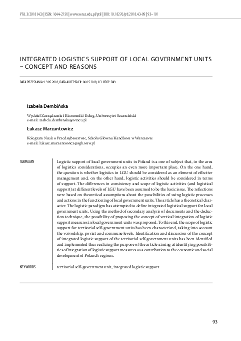 (PDF) Integrated Logistics Support