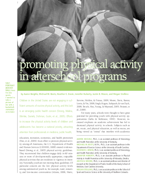 (PDF) Promoting Physical Activity in Afterschool Programs