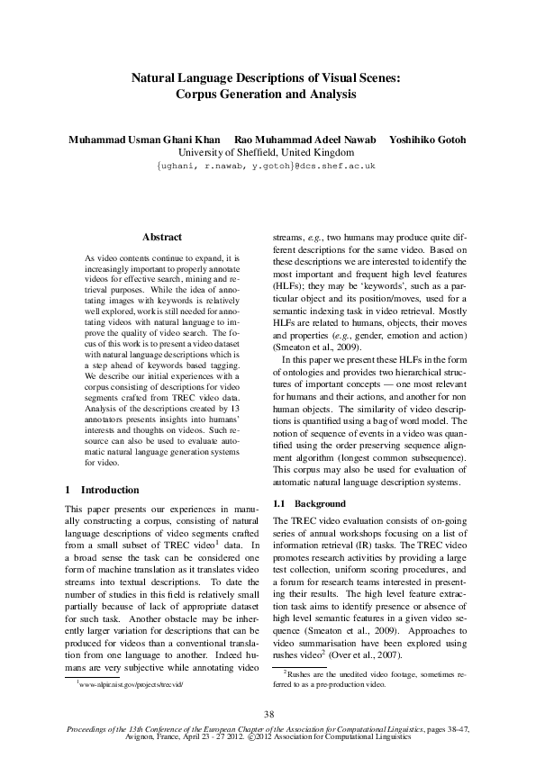 (PDF) Natural Language Descriptions of Visual Scenes: Corpus Generation ...