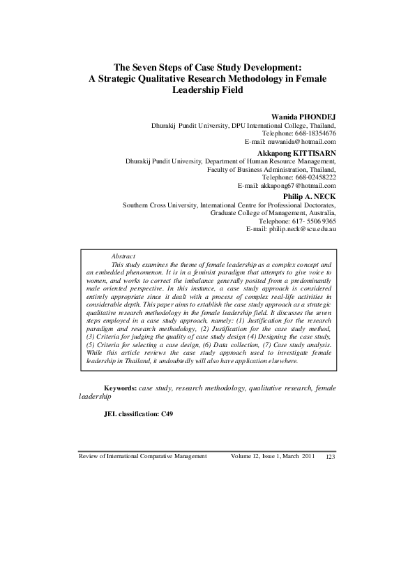 (PDF) The Seven Steps of Case Study Development: A Strategic ...